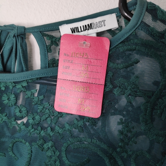 William Rast | Tops | William Rast Lace Ruffle Long Sleeve Blouse Green ...